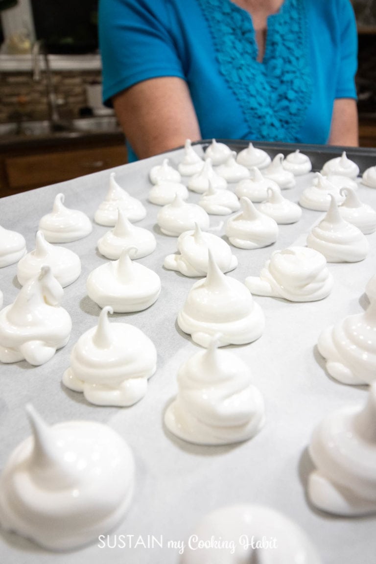 3 Ingredient Baked Meringue Cookie Recipe - Sustain My Cooking Habit