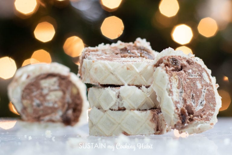 Slatka Salama (No-Bake Rolled Wafer Cookies) - Sustain My Cooking Habit