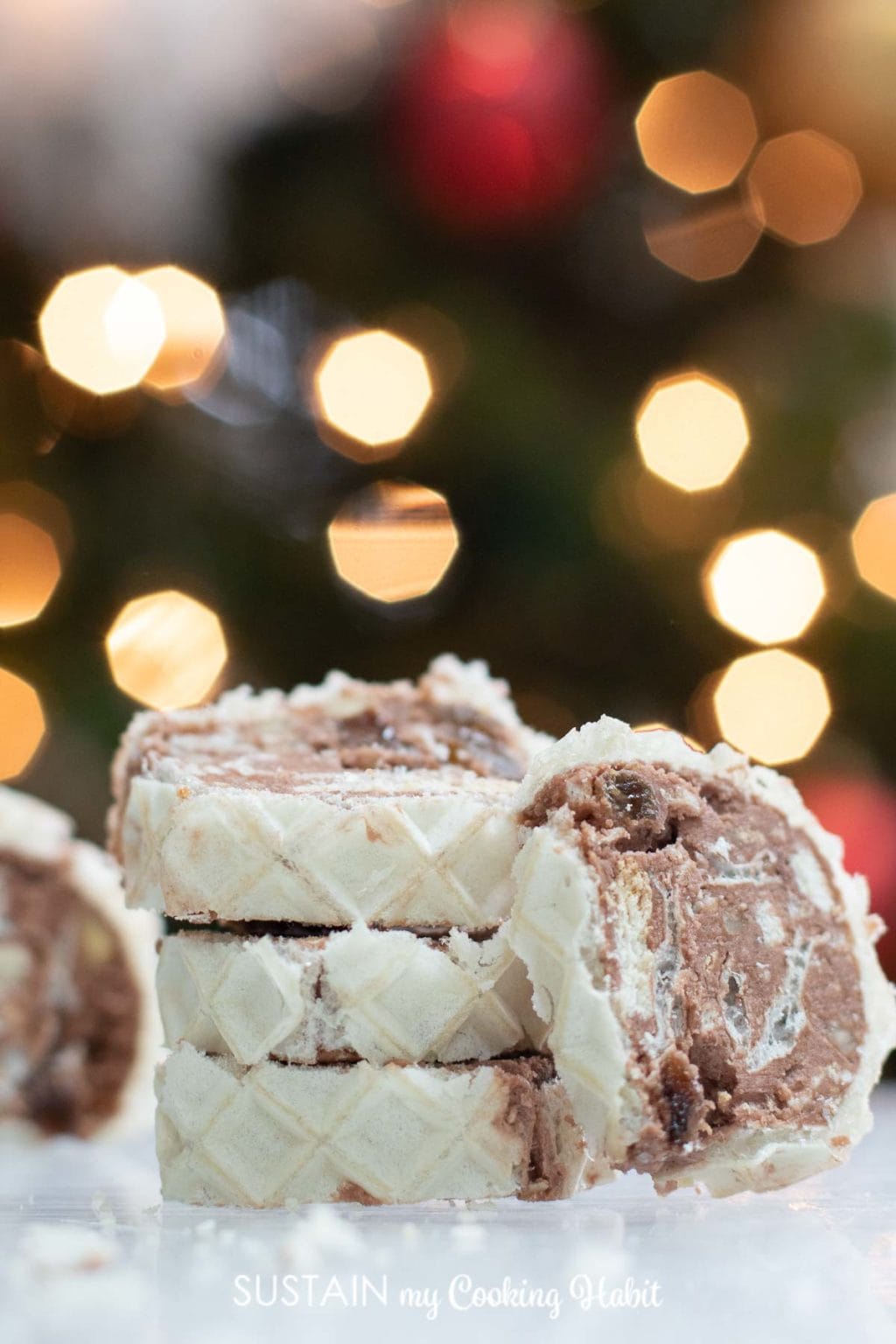 Slatka Salama (No-Bake Rolled Wafer Cookies) - Sustain My Cooking Habit