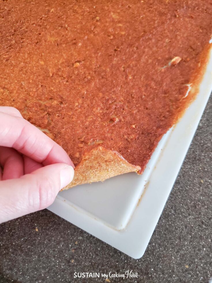 Dehydrated Pear Fruit Roll Up - Sustain My Cooking Habit