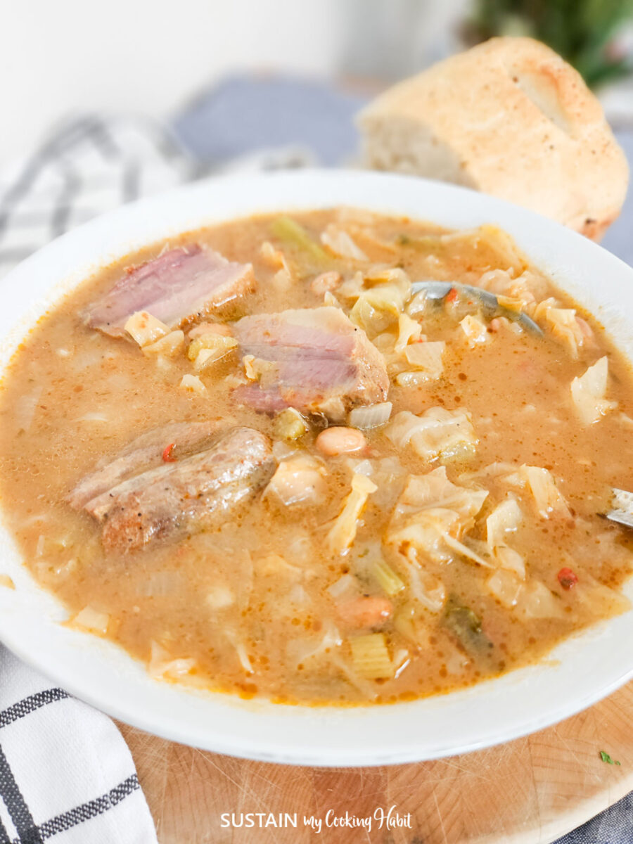 Hearty Cabbage and Bean Soup Recipe - Sustain My Cooking Habit