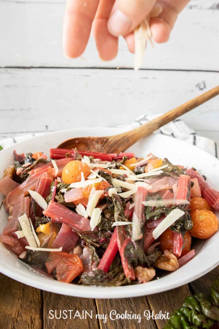 Sauteed Swiss Chard with Parmesan Cheese - Sustain My Cooking Habit
