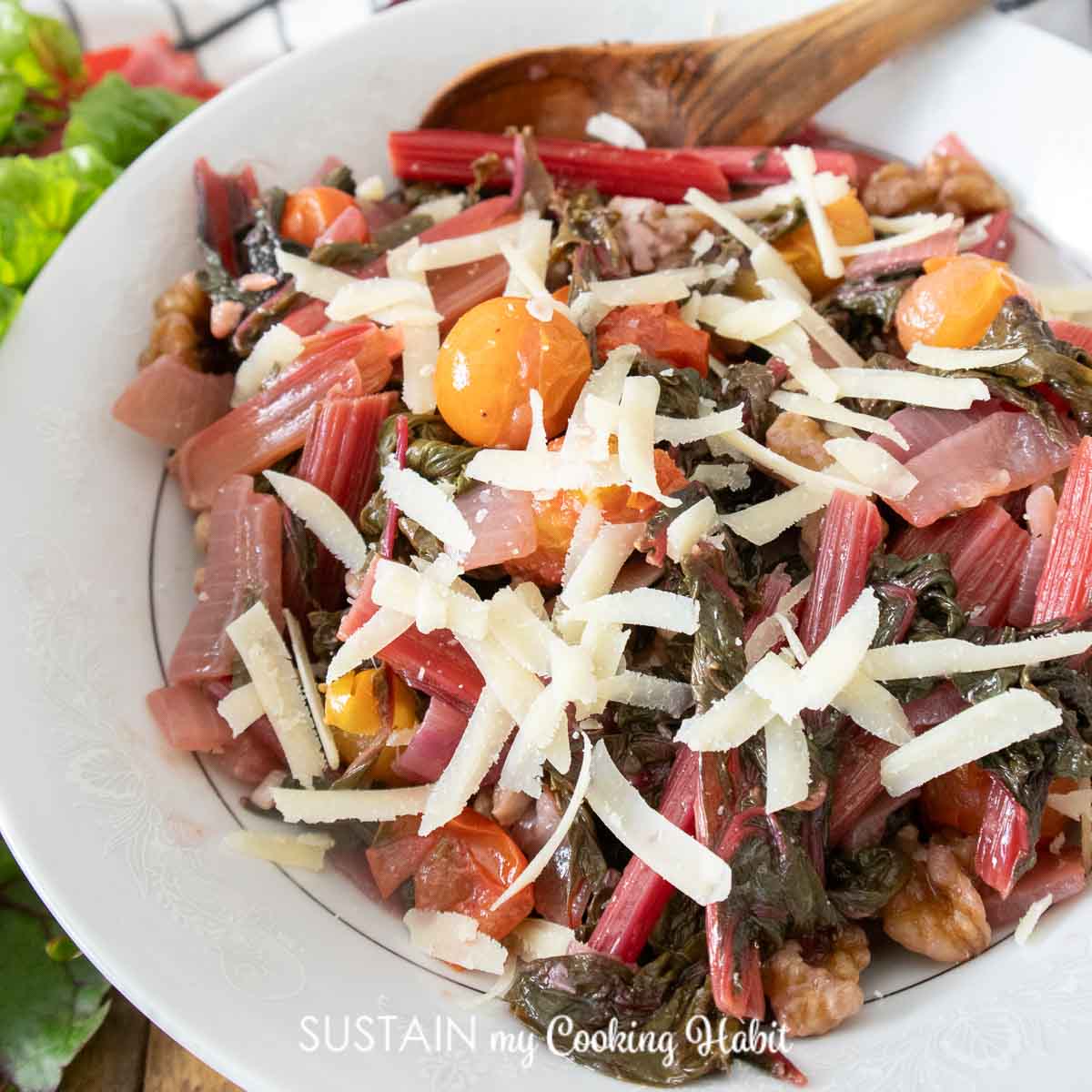 Easy Sautéed Swiss Chard Recipe with Garlic - Sustain My Cooking Habit