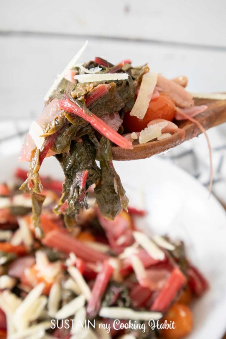 Sauteed Swiss Chard with Parmesan Cheese - Sustain My Cooking Habit