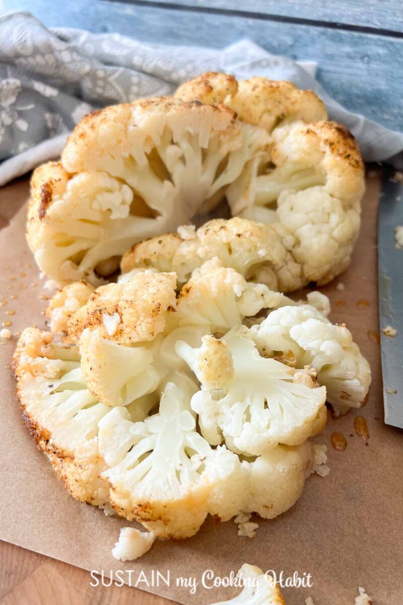Best Ever Whole Roasted Cauliflower Recipe - Sustain My Cooking Habit
