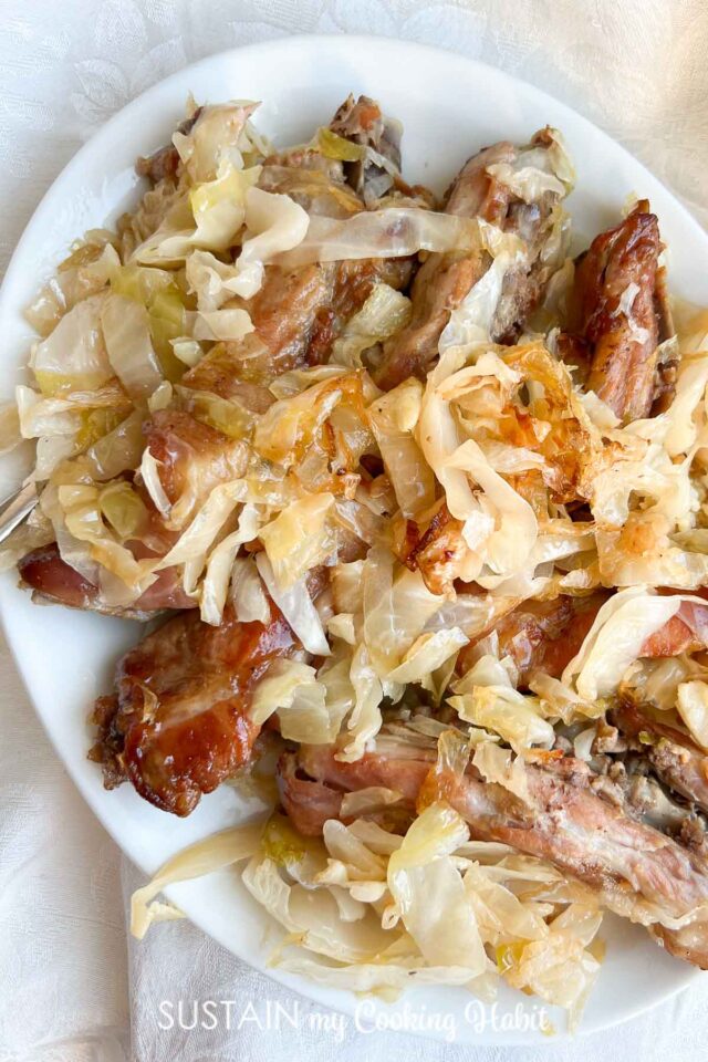 Oven Roasted Pigtails with Sauerkraut - Sustain My Cooking Habit