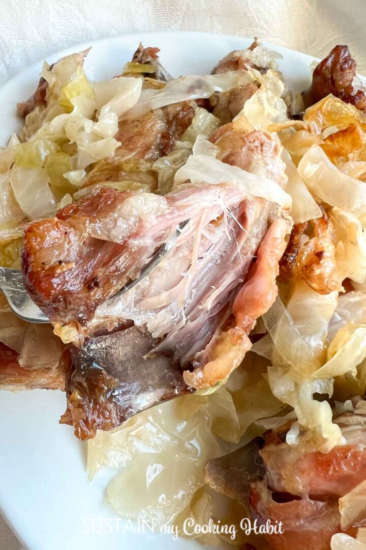 Oven Roasted Pigtails with Sauerkraut - Sustain My Cooking Habit