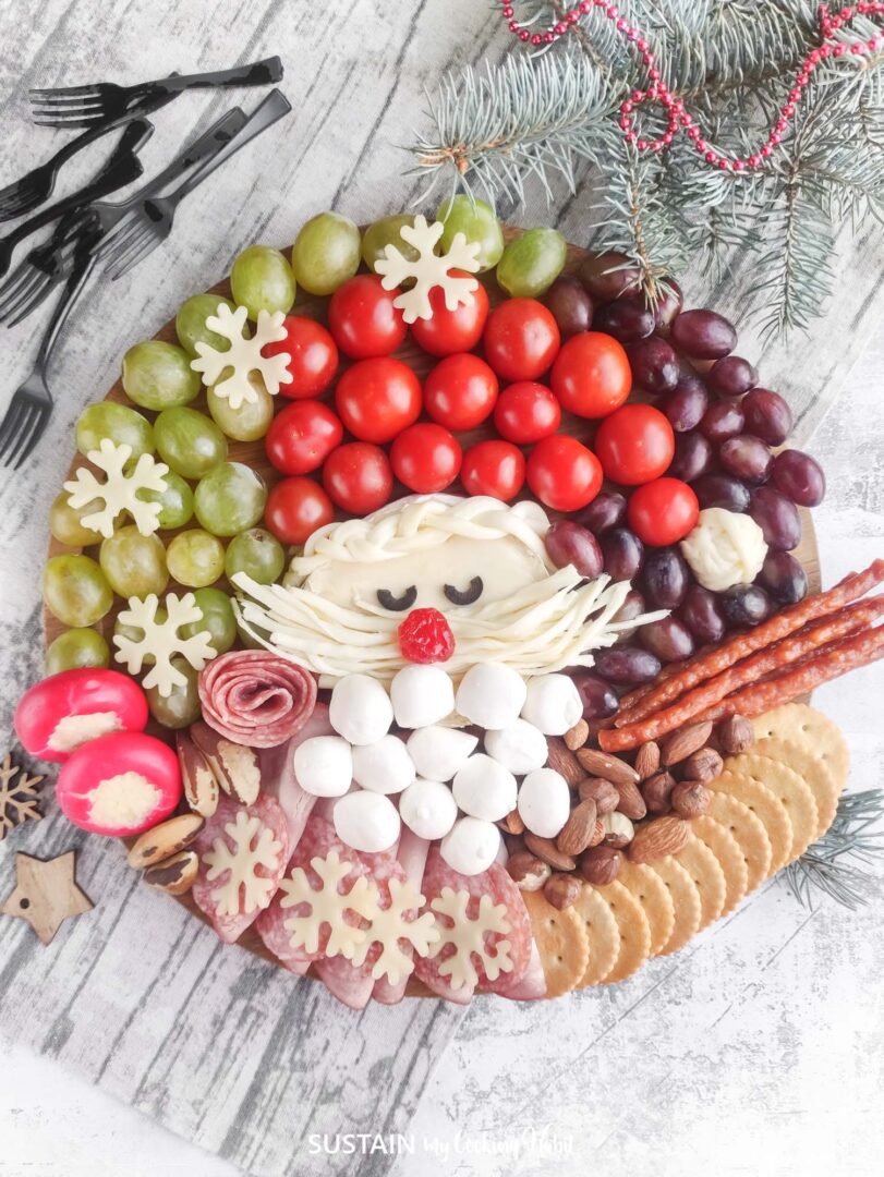 How to Make a Santa Charcuterie Board - Sustain My Cooking Habit