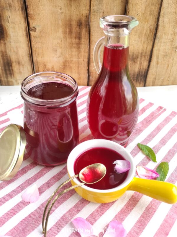 Rose Petal Syrup Recipe - Sustain My Cooking Habit